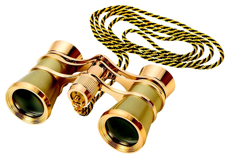 Бинокль театральный Kromatech БТ 3x25, с цепочкой (золотистый) купить в Минске. Бинокли, продажа ...